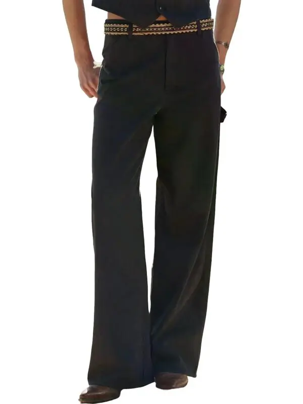 The Great. Mill Wide-leg Trousers - Black