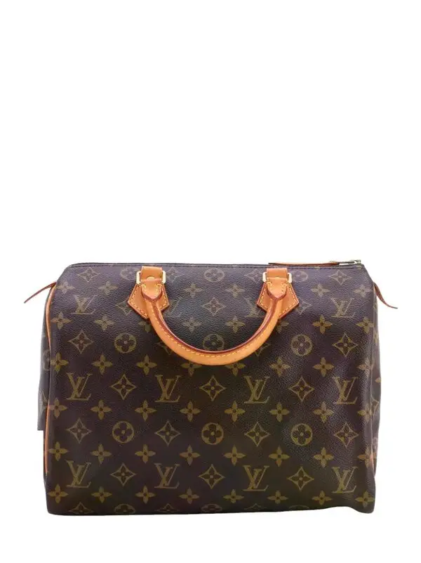 LOUIS VUITTON Speedy Monogram Canvas Satchel - Brown