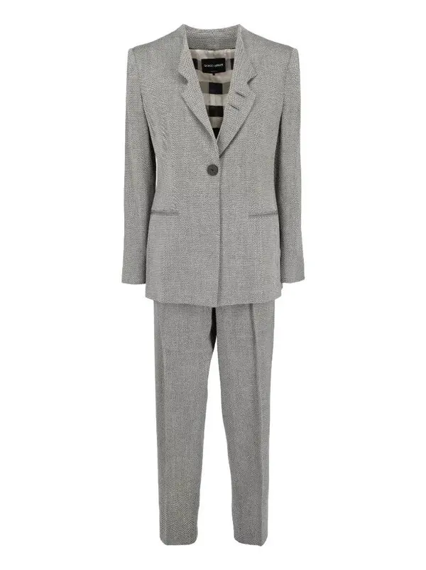Giorgio Armani Herringbone-pattern Suit - Grey