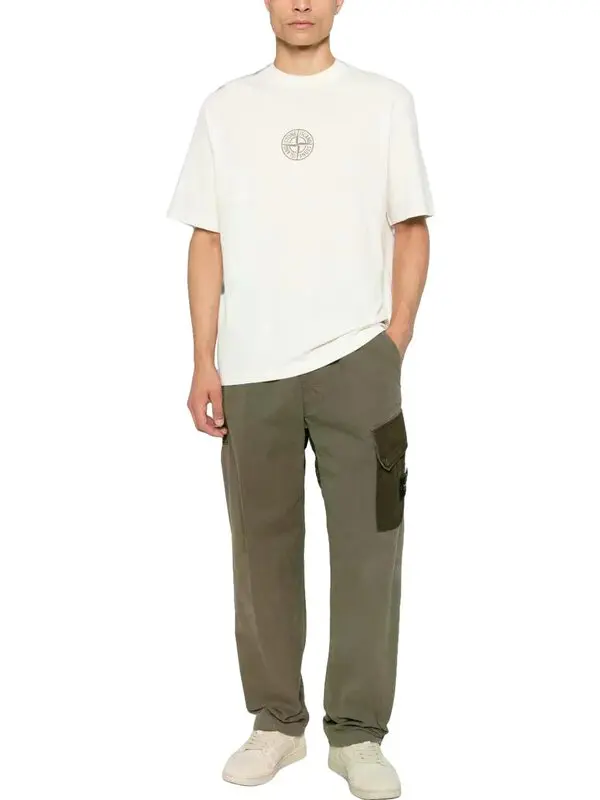 Stone Island Logo-print Cotton T-shirt - Neutrals