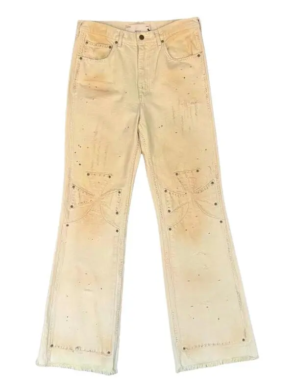 SEKRIT Chopper Panelled Jeans - Neutrals