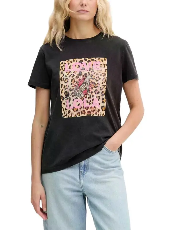Lola Casademunt Love Lola Leopard-print T-shirt - Grey