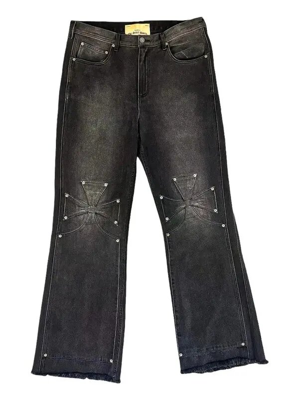 SEKRIT Chopper Panelled Jeans - Black