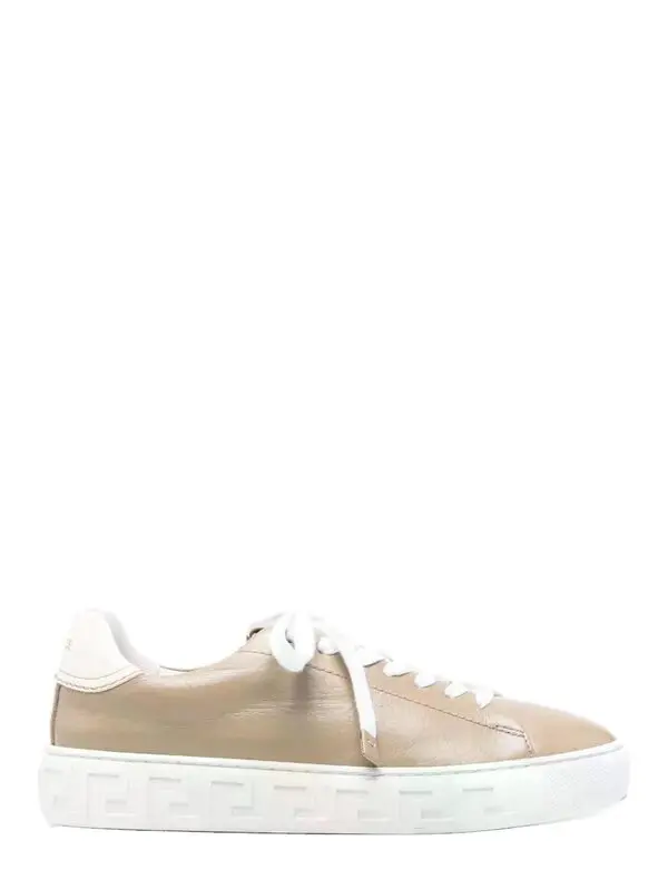 Versace Leather Lace-up Sneakers - Neutrals