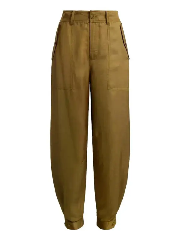 Ralph Lauren Shantung Barrel Cargo Pants - Brown