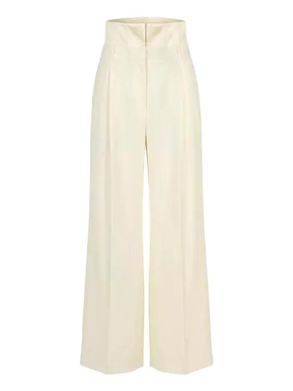 RÓHE Corset-style Pleated Trousers - Neutrals