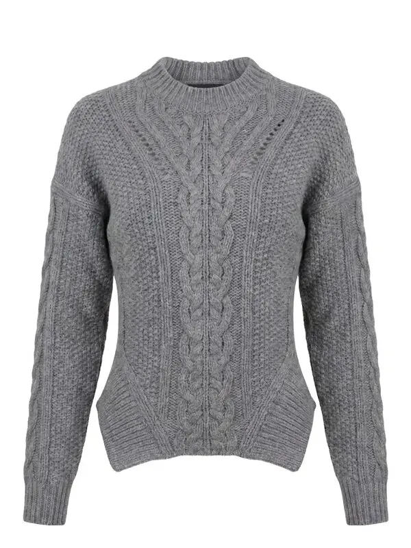 DONDUP Cable Knit Wool Sweater - Grey