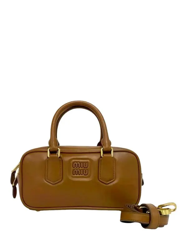 Miu Miu Calf Arcadie Tote Satchel - Brown