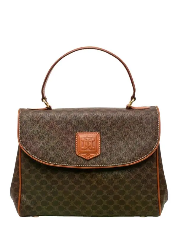 Celine Macadam Coated Canvas Handbag - Brown