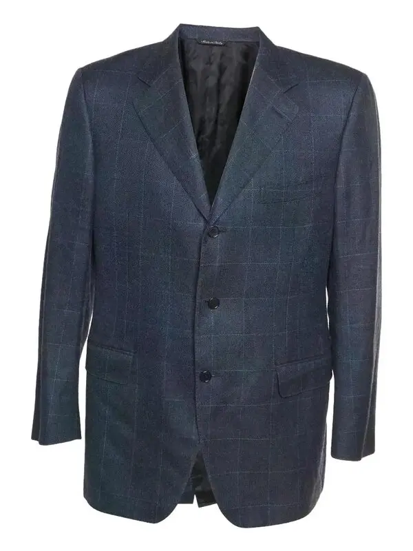 424 Check Single-breasted Blazer - Blue