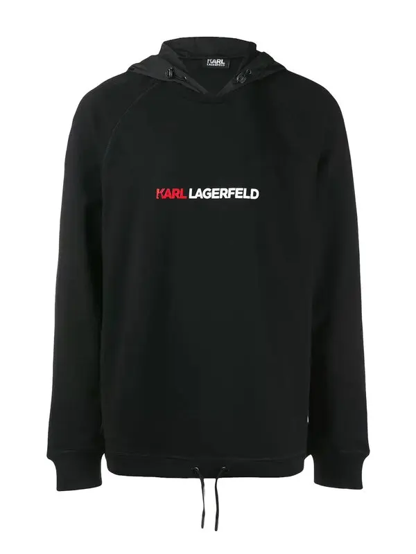 Karl Lagerfeld Logo Print Hoodie - Black