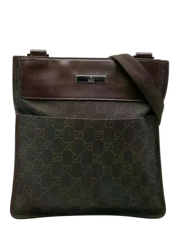 Gucci Gg Denim Crossbody Bag - Brown