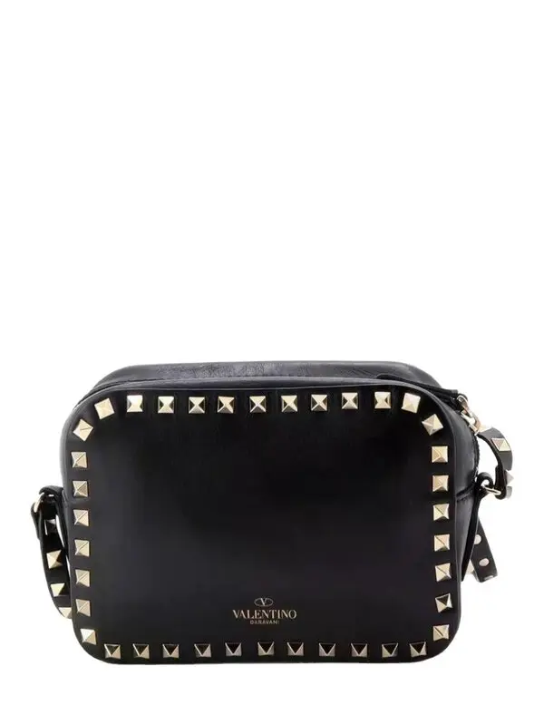 Valentino Garavani Rockstud Camera Leather Crossbody Bag - Black