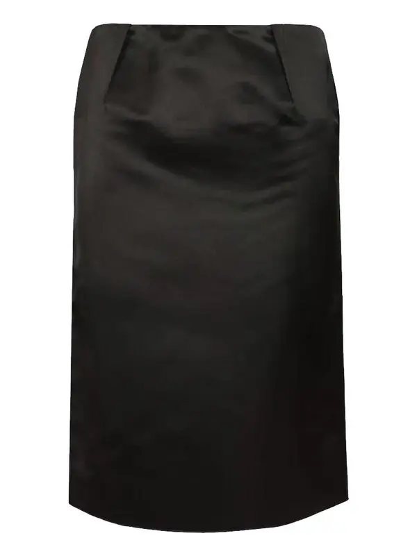 TOTEME Satin-finish Pencil Midi Skirt - Black