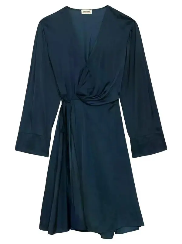 Zadig&Voltaire Remoir" Satin Wrap Dress - Blue