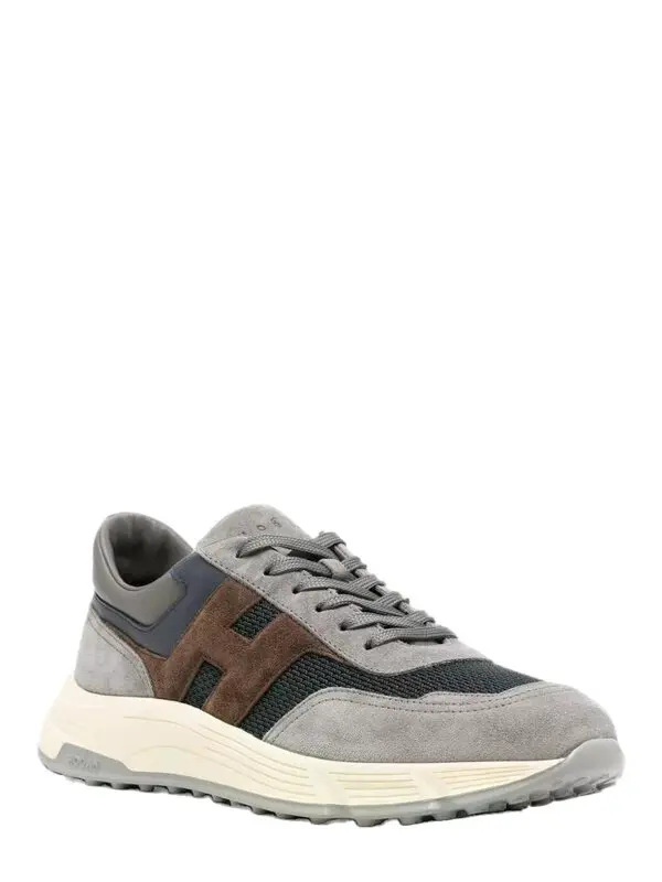 Hogan Paneled Suede Sneakers - Grey