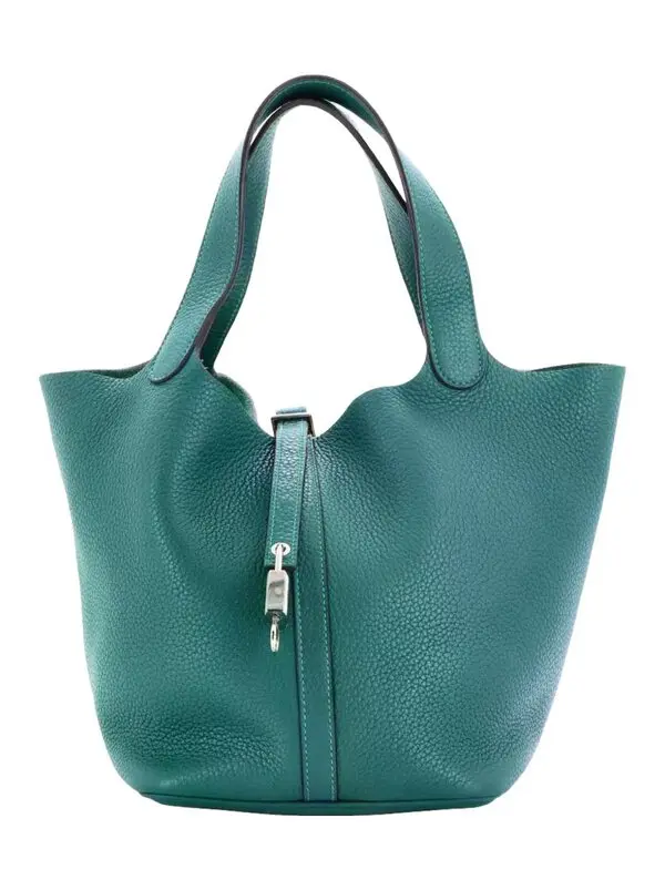 Hermès Picotin Lock Bag Clemence Mm Bucket Bag - Green