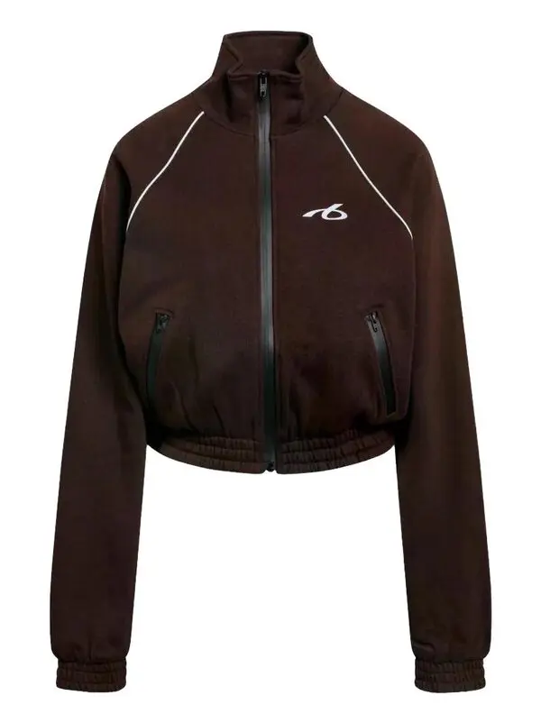 Balenciaga Cropped Piped-trim Performance Track Jacket - Brown