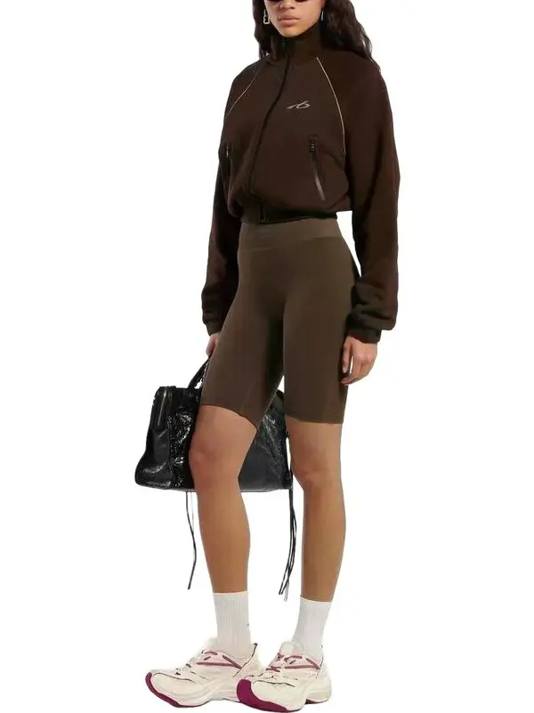 Balenciaga Cropped Piped-trim Performance Track Jacket - Brown