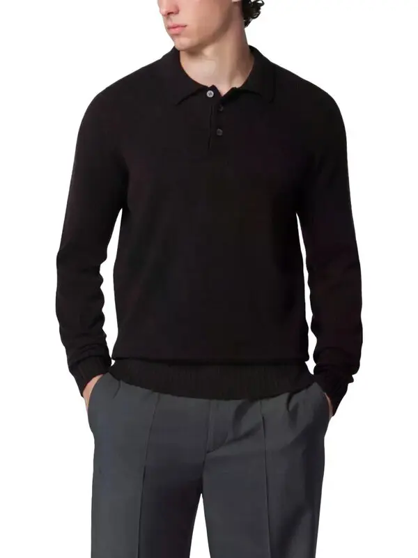 DRUMOHR Long-sleeved Polo Shirt - Brown
