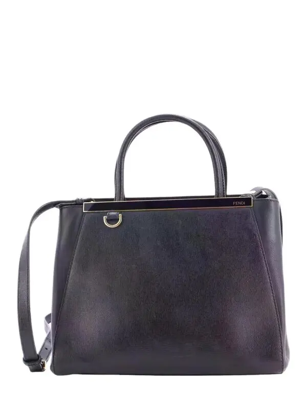 Fendi 2jours Leather Petite Satchel - Black