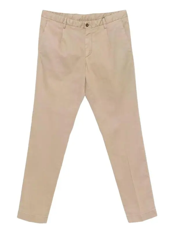 Corneliani Beige Pressed Crease Trousers - Neutrals