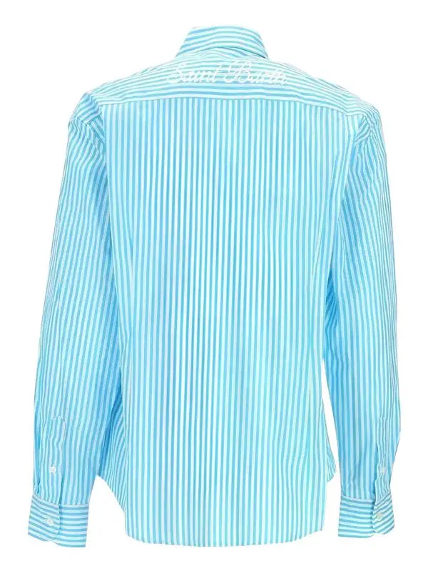 MC2 SAINT BARTH Striped Cotton Shirt - Blue