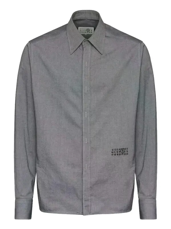 MAISON MARGIELA Zip-fastening Numeric Signature Shirt - Grey