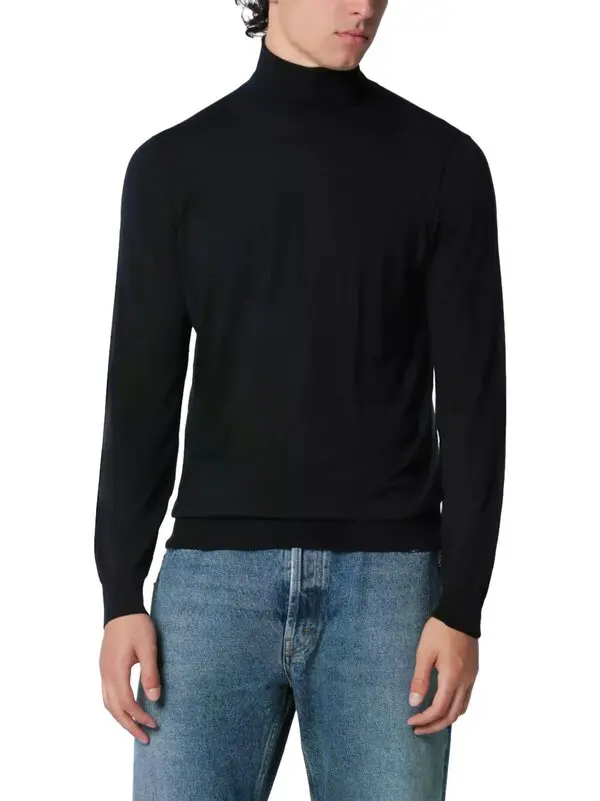 DRUMOHR Wool Roll Neck Long Sleeve Sweater - Blue