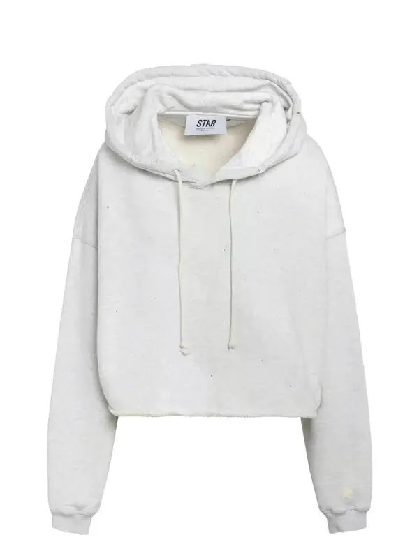 GOLDEN GOOSE Distressed Cropped Hoodie - Grey