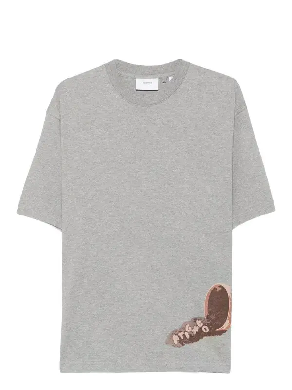 Axel Arigato Fallen Graphic-print Cotton T-shirt - Grey