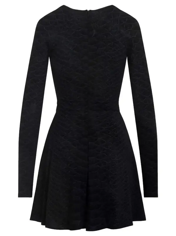 Roberto Cavalli Embellished Snakeskin-effect Dress - Black