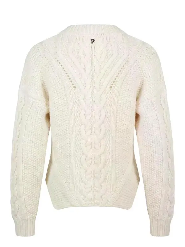 DONDUP Flared-hem Cable-knit Sweater - Neutrals