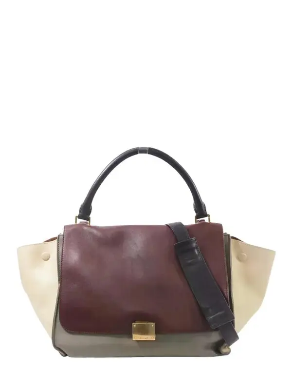 Celine Trapeze Two-way Calfskin Tote Bag - Red