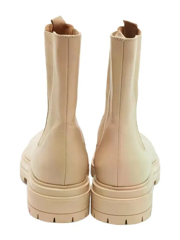 GIANVITO ROSSI Beige Leather Combat Boots - Neutrals