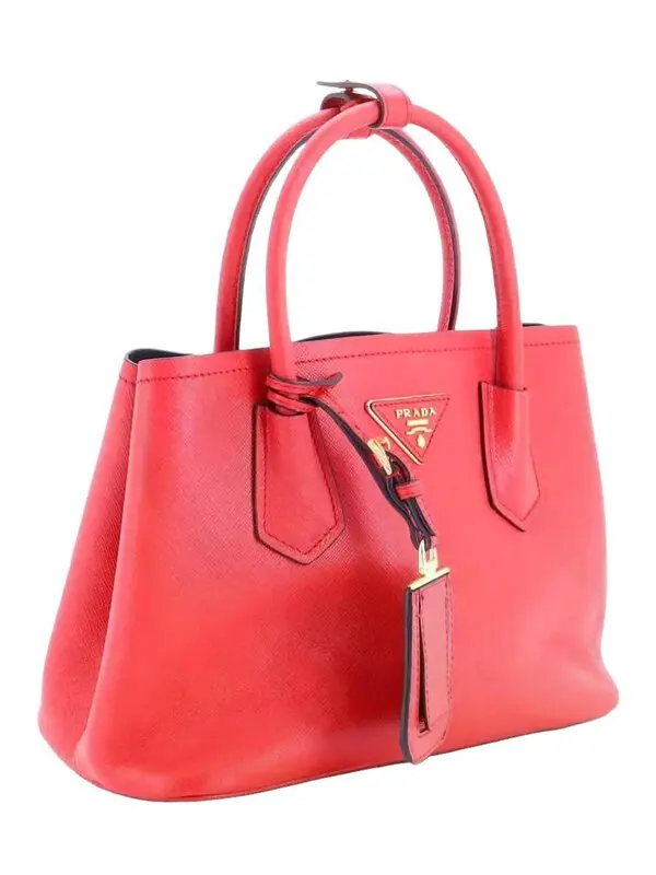 Prada Saffiano Leather Mini Tote Bag - Red
