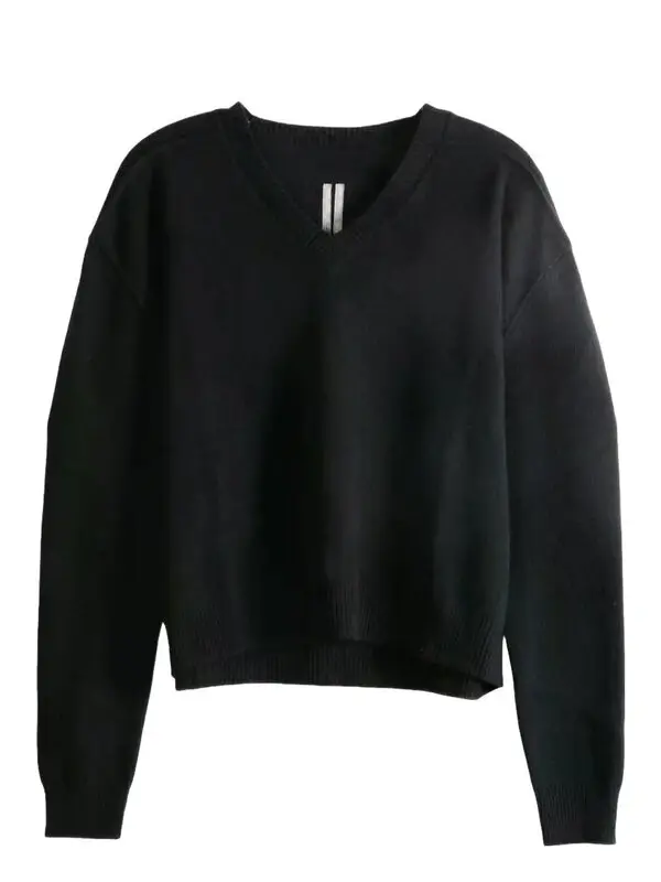 Rick Owens V-neck Knit Sweater - Black