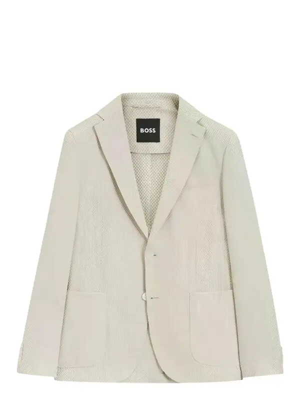 BOSS Patterned Single-breasted Blazer - Neutrals