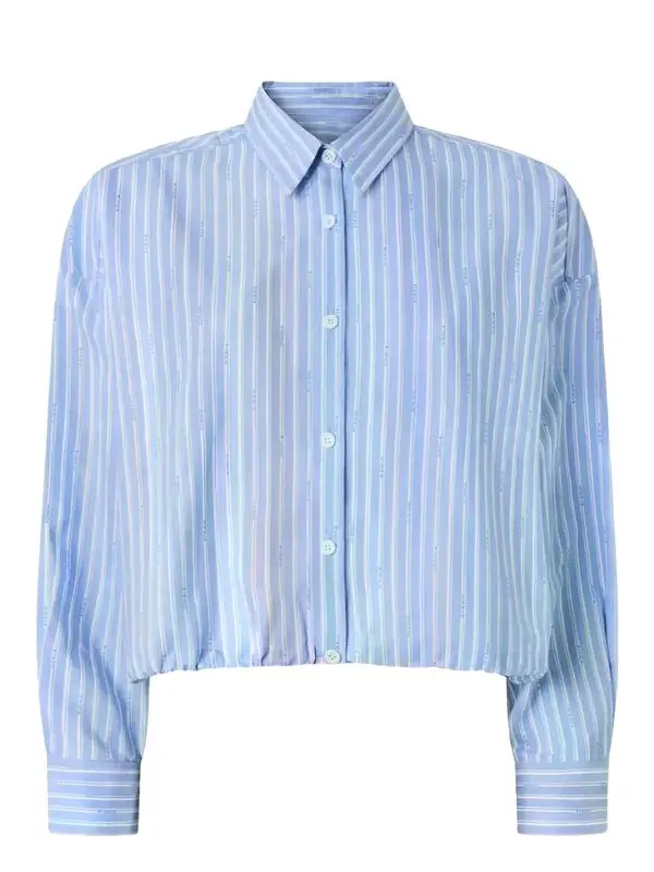 Pinko Striped Logo Lettering Shirt - Blue
