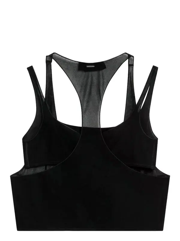 Gucci Layered Cut-out Racerback Top - Black