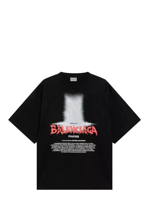 Balenciaga Graphic Print Oversized T-shirt - Black