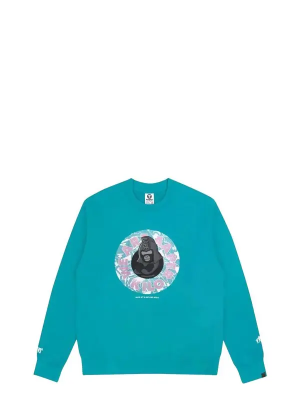 AAPE BY *A BATHING APE Graphic Crewneck Sweatshirt - Blue
