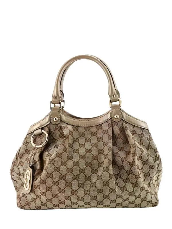 Gucci Sukey Gg Canvas With Leather Medium Tote Bag - Brown