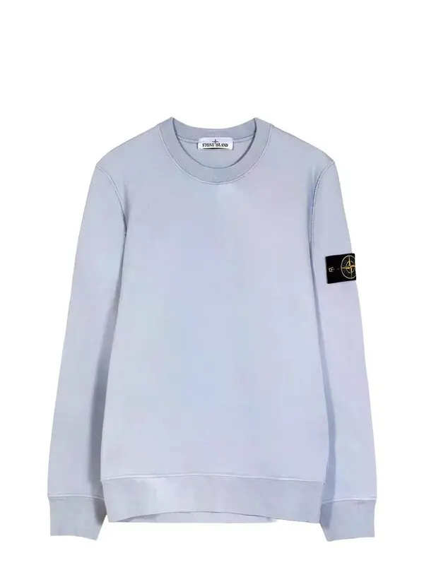 Stone Island Crewneck Sweatshirt With Compass Patch - Grey