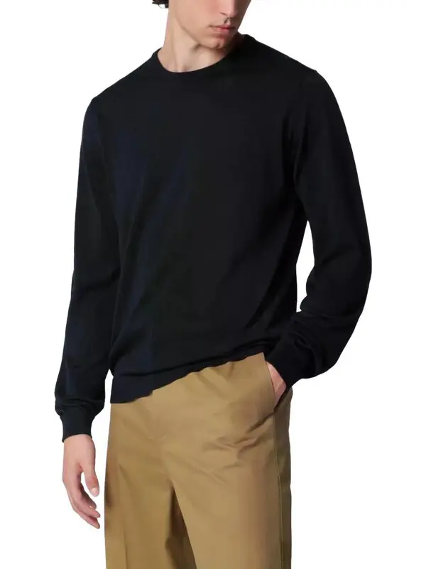 ROBERTO COLLINA Crew Neck Long Sleeve Sweater - Blue