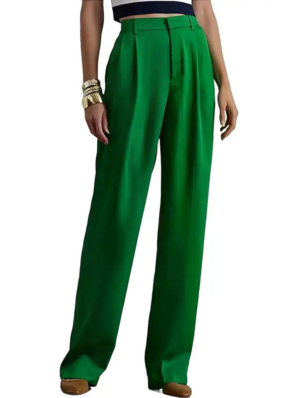 Ralph Lauren Pleated Tailored Trousers - Green