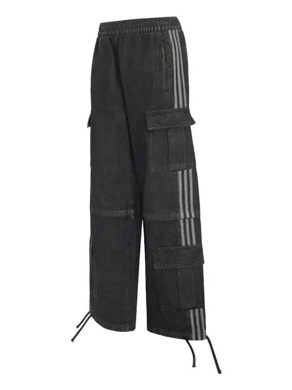 Adidas Side Stripe Cargo Pocket Jeans - Black