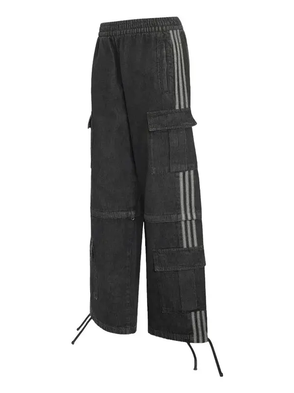 Adidas Side Stripe Cargo Pocket Jeans - Black