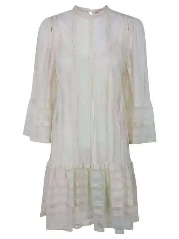 TWINSET Lace Ruffled Mini Dress - Neutrals