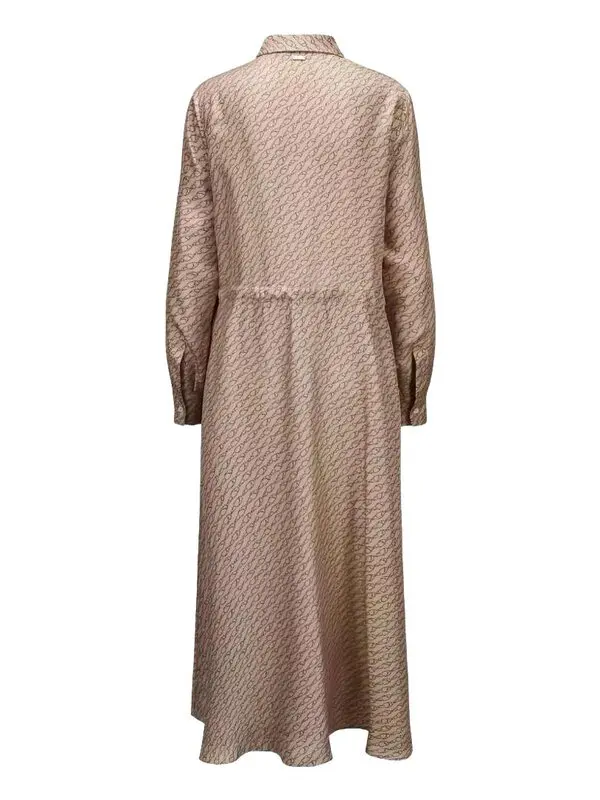 Herno Hook-print Silk Shirt Dress - Neutrals